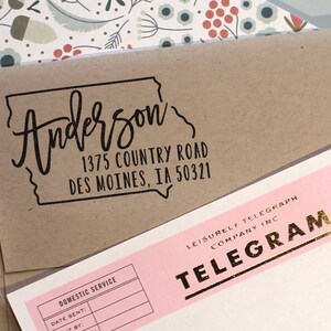 Custom Iowa Map Return Address Stamp, Perfect Gift for Holidays ...