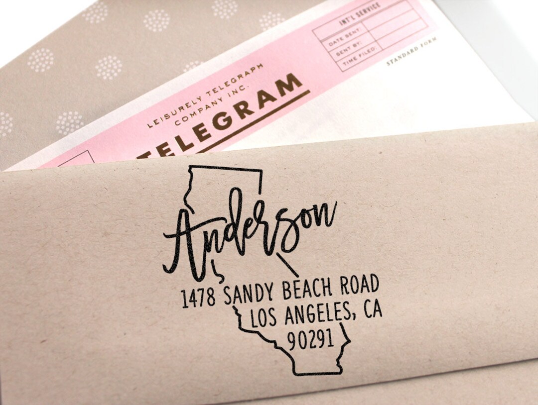 Custom California State Return Address Stamp, Perfect Gift for Holidays ...