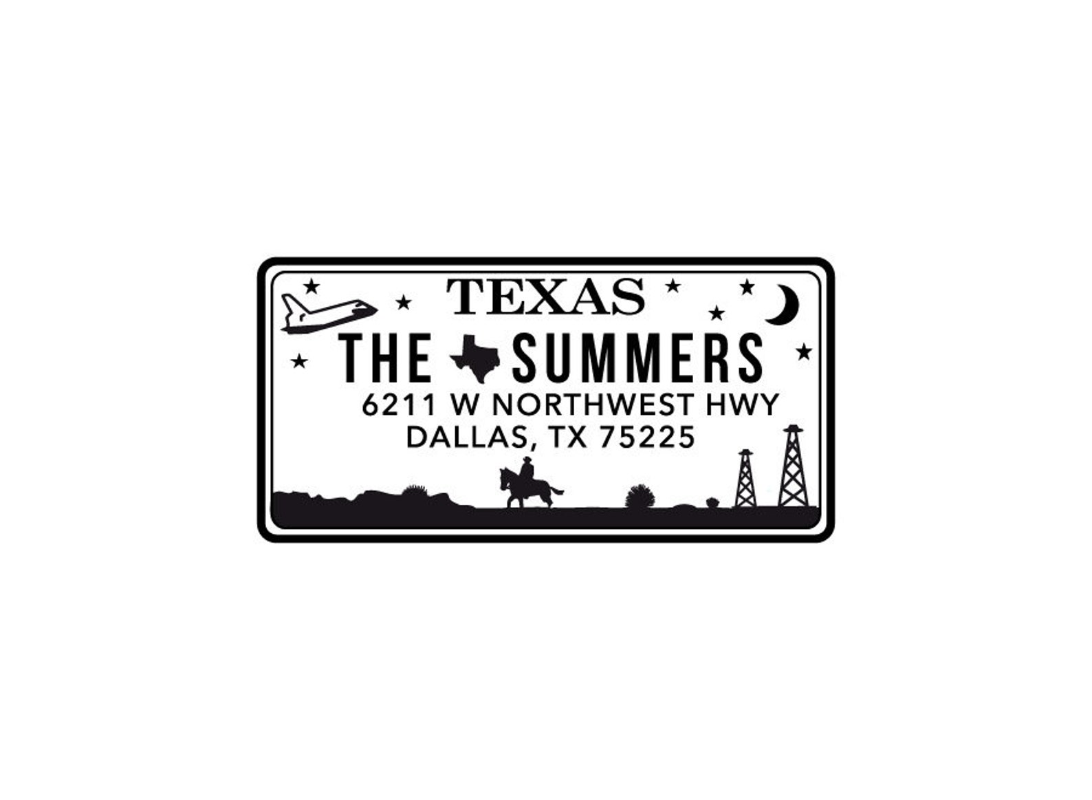 Custom Texas License Plate Return Address Stamp Wedding Gift - Etsy