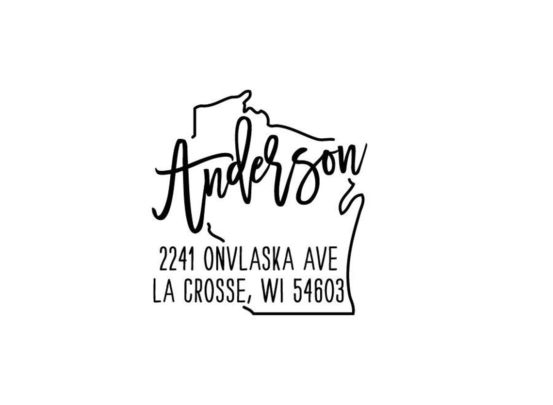 Custom Wisconsin State Return Address Stamp Perfect Gift for - Etsy