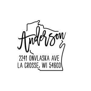 Custom Wisconsin State Return Address Stamp, Perfect Gift for Holidays ...