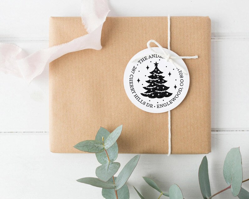 Christmas Address Stamp Holiday Christmas Gift Stocking - Etsy