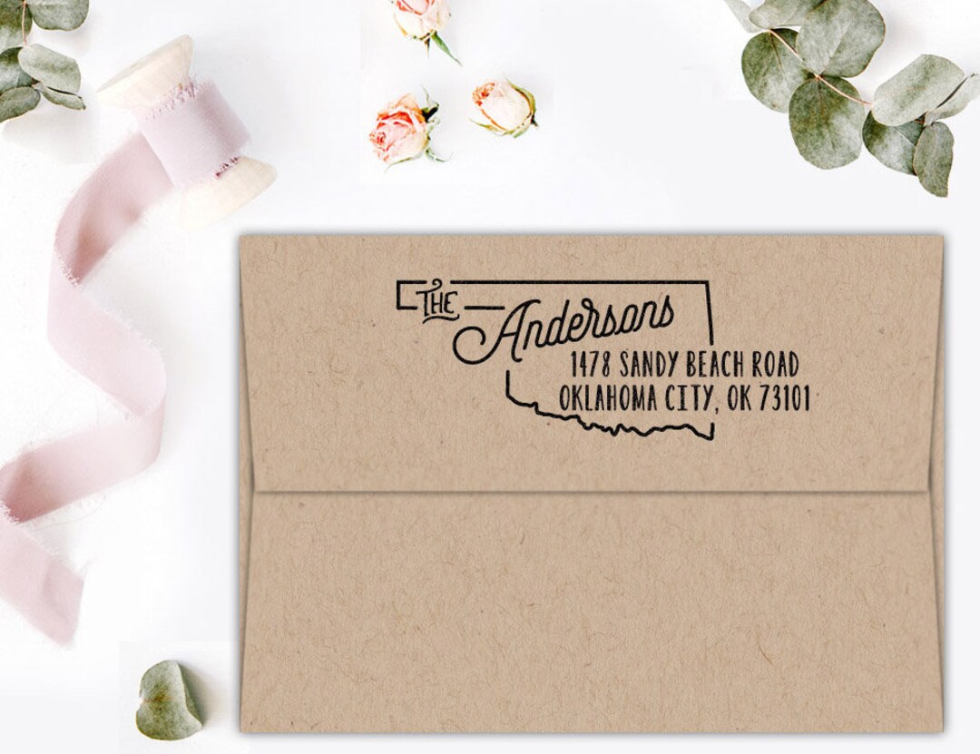 Oklahoma State Return Address Stamp, Rubber or Self Inking, Save the ...