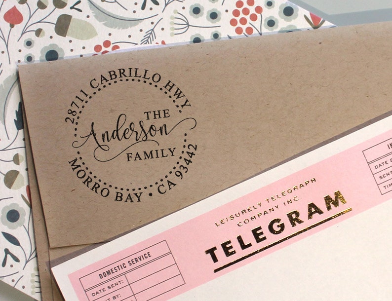 Custom Address Stamp With a Fancy Script Font Wedding - Etsy