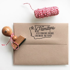 Custom Washington State Return Address Stamp Christmas Housewarming ...