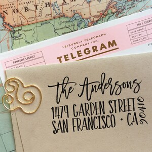 Custom Address Stamp, Cute Return Address Stamp With a Fancy Brush Font ...