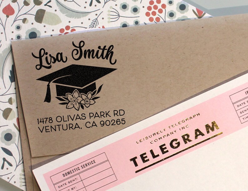 Custom Graduation Address Stamp Return Address Stamp - Etsy