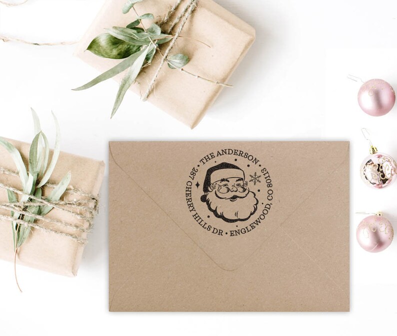 Christmas Address Stamp Return Address Stamp Santa Claus - Etsy