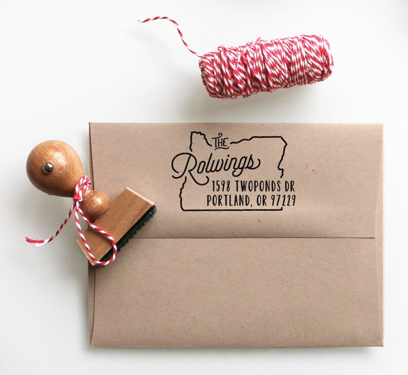 Custom Oregon Map Return Address Stamp Perfect Gift for - Etsy