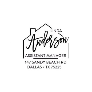 Custom Return Address Stamp With House Real Estate Stamp Realtor ...