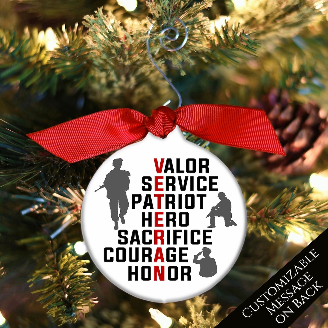 Military Ornaments, Veteran Christmas Ornaments, Patriotic, Custom ...
