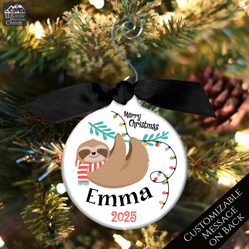Sloth Gifts, Sloth Ornament, Baby 1st Christmas Ornament, Personalized ...