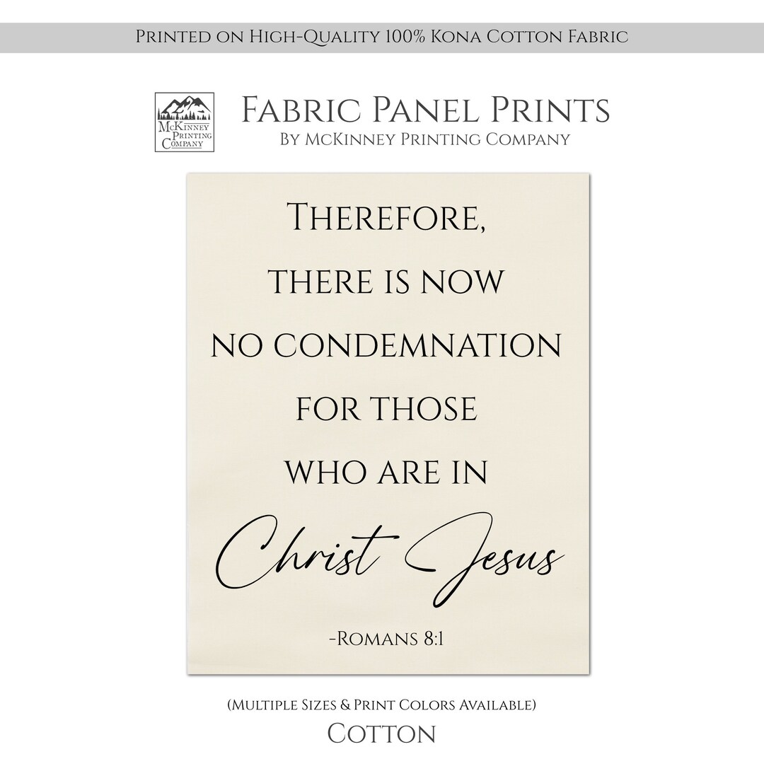 Christian Fabric, Romans 8, Christ Jesus, Religious Fabric, Verse ...