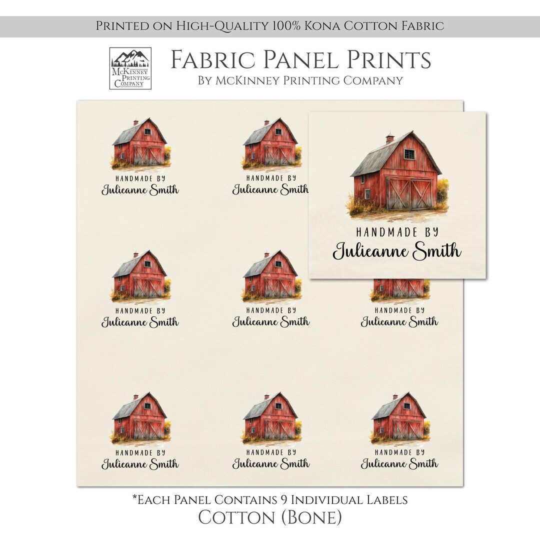 Quilt Labels, Old Red Barn, Farm, Rustic, Sewing Labels for Handmade ...