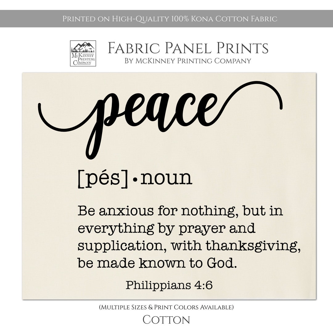 Scripture Fabric, Philippians 4 6, Bible Verse, Inspirational, Large ...