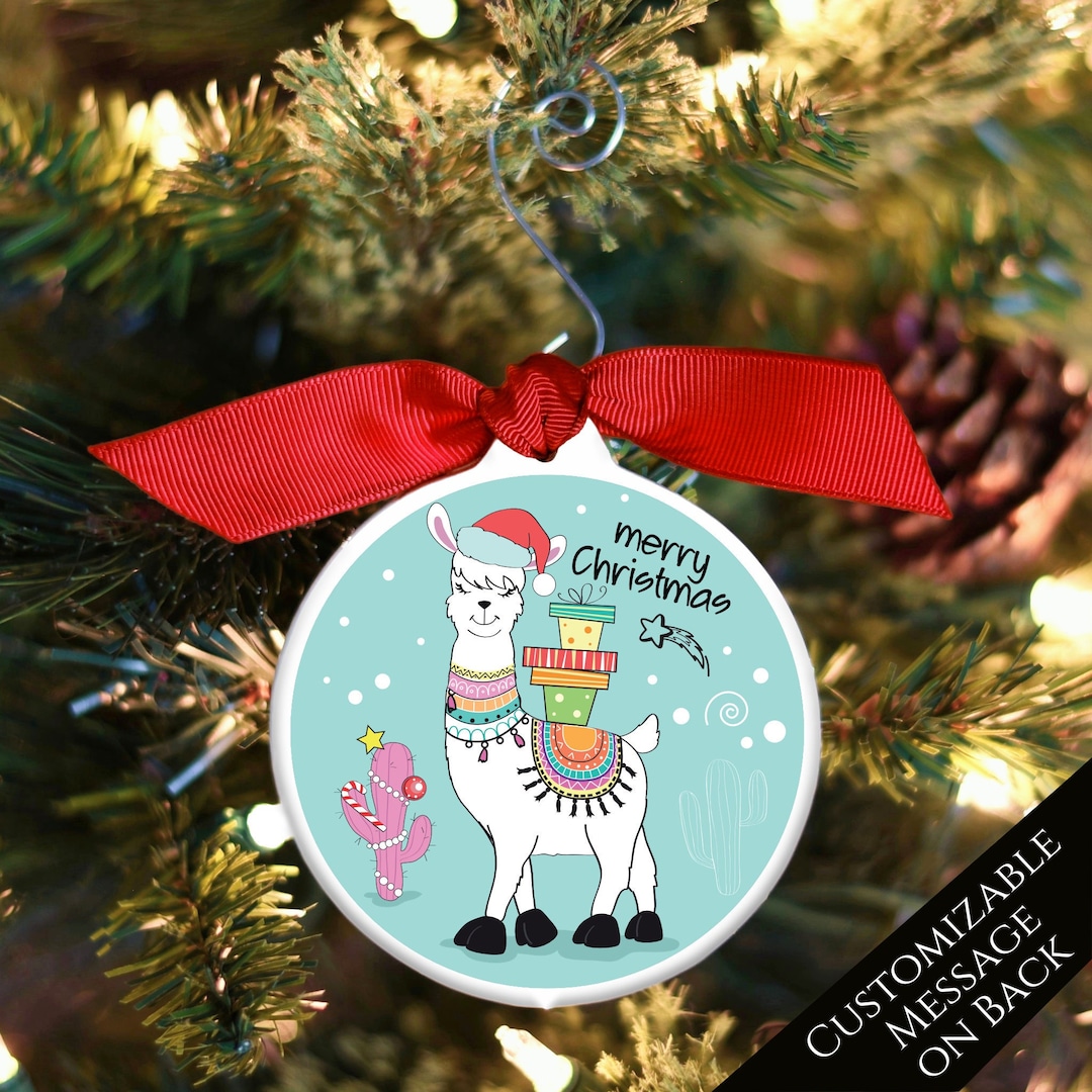 Llama Gifts, Llama Ornament, Christmas, Holiday, Alpaca, Secret Santa ...