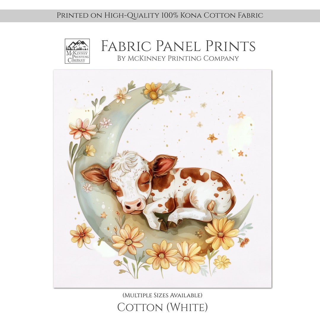 Cow Fabric, Baby Fabric Panels, Sewing, Large Print Fabric, Block Print ...