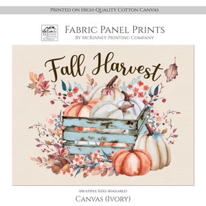 Fall Fabric Panel, Fabric, Autumn Decor, Large Print Fabric, Block ...