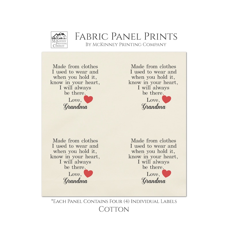 Memory Pillow Patch, Memory Pillow, Fabric Panel, Memory Patch, Shirt ...