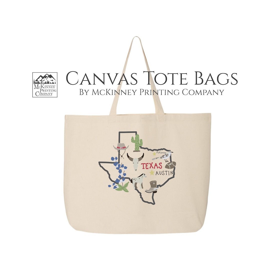 Texas Bag, Texas Gifts, Texas Tote Bag, Large Canvas Tote Bag, Shopping ...