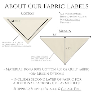 Quilt Label, Triangle, Personalized Quilt Labels, Custom, Kona Cotton ...