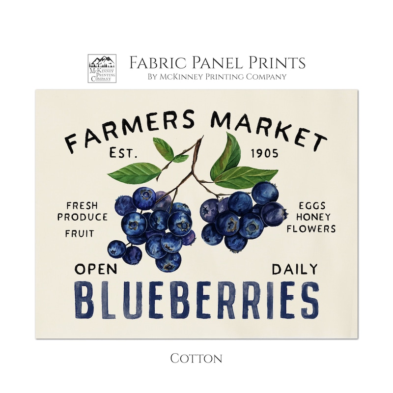 Large Blueberry Fabric - Etsy