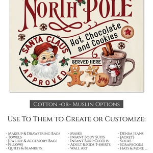 Christmas Panel Fabric, Xmas, Santa, Cotton, Muslin, Large Print Fabric ...