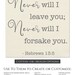 Hebrews 13 5, Scripture Fabric, Bible Verse, Large Print Fabric, Fabric ...