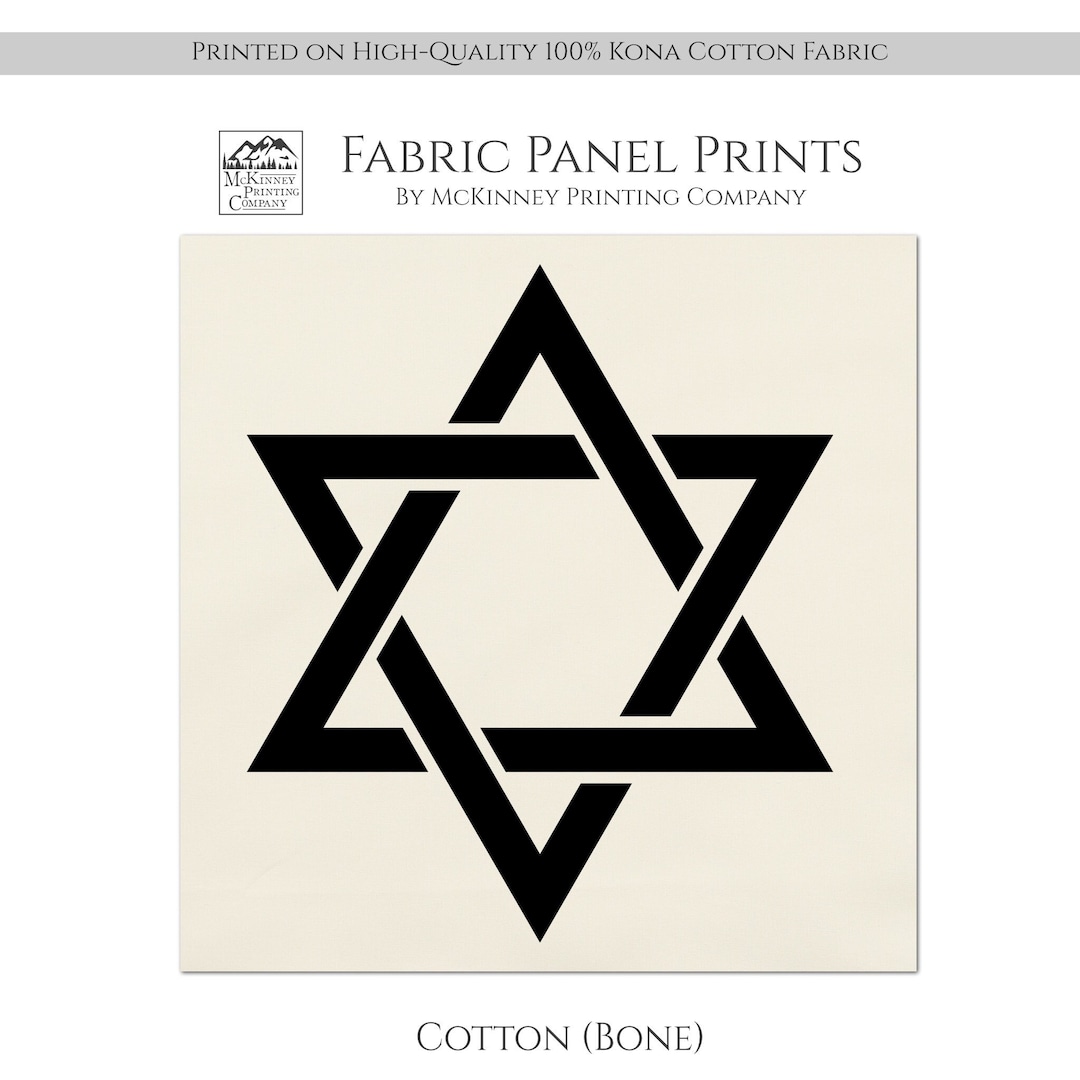 Jewish Fabric, Star of David, Large Print Fabric, Fabric Panel, Small ...