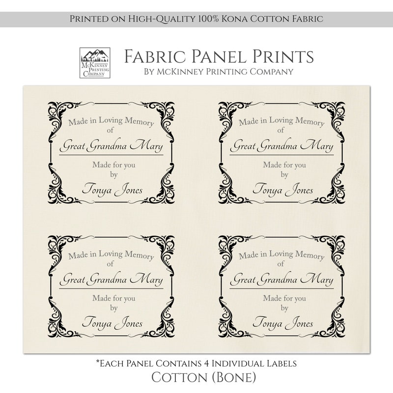 Memory Quilt Label - Etsy