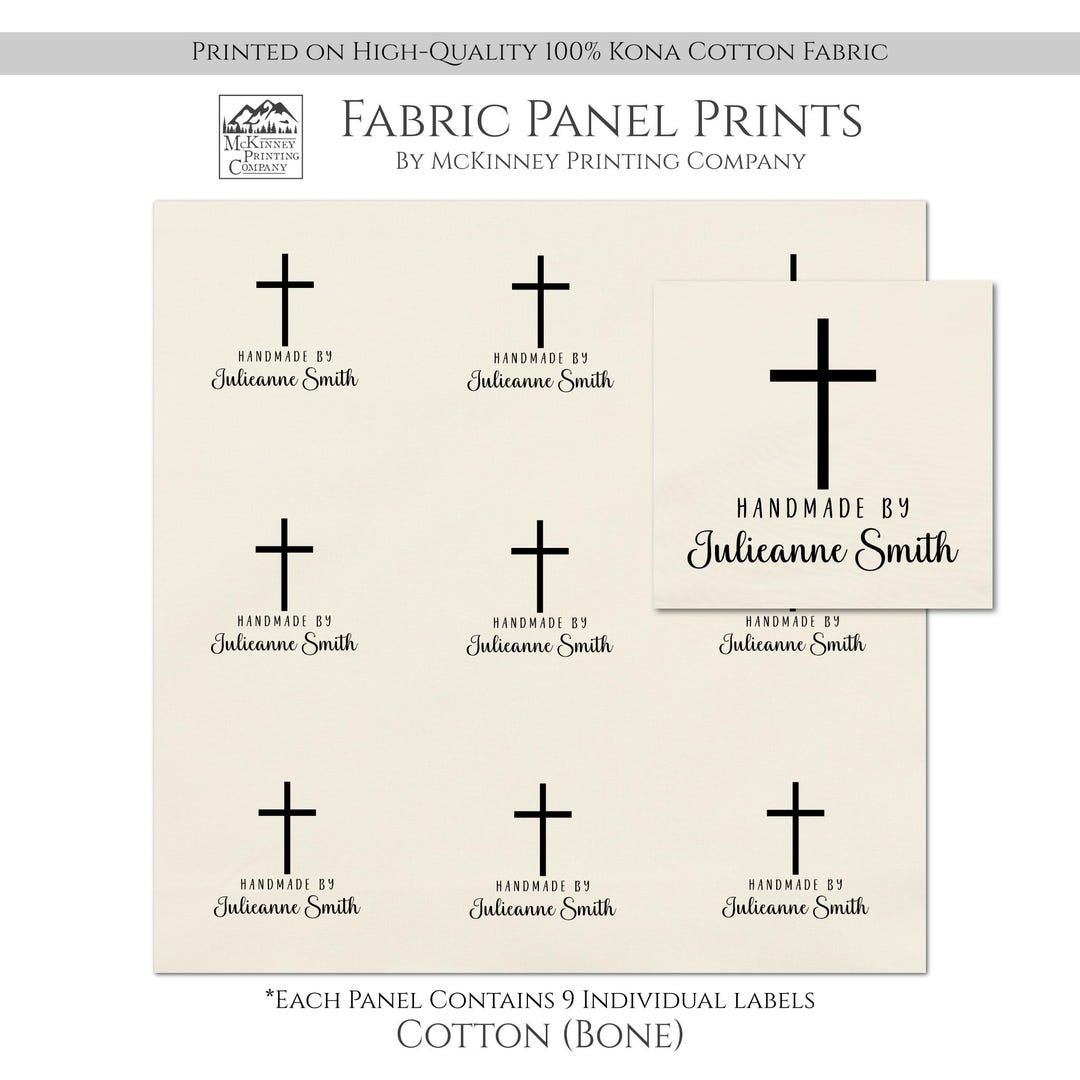 Quilt Labels, Christian, Cross, Personalized Quilt Labels, Custom Quilt ...