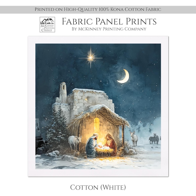 Christmas Fabric Panels, Nativity, Scene, Baby Jesus, Mary, Joseph ...