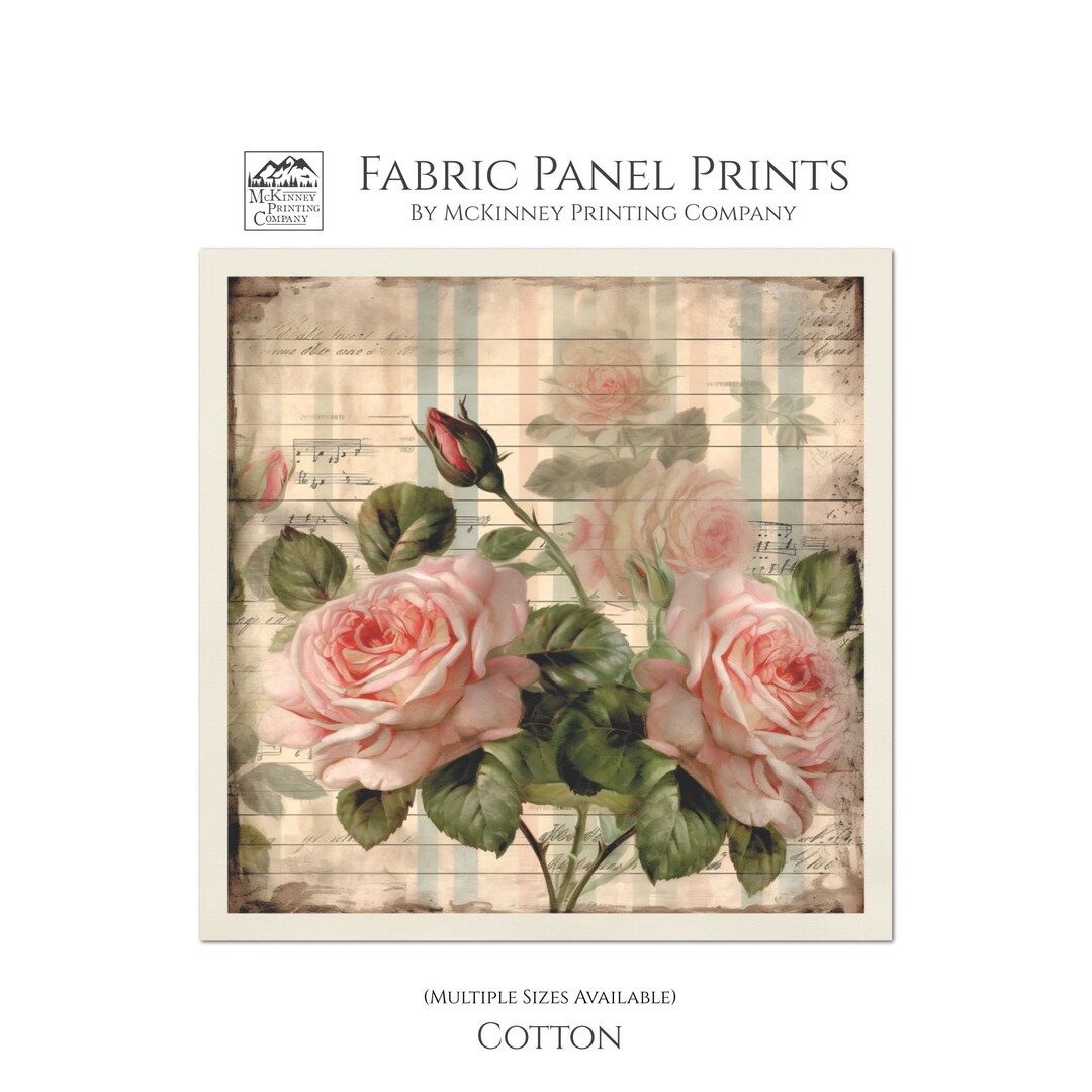 Cabbage Rose Fabric, Shabby Chic, Antique, Victorian, Vintage, Large ...