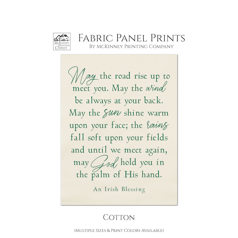 Irish Blessing, Quote, Saying, Prayer, Large Print Fabric, Fabric Panel ...