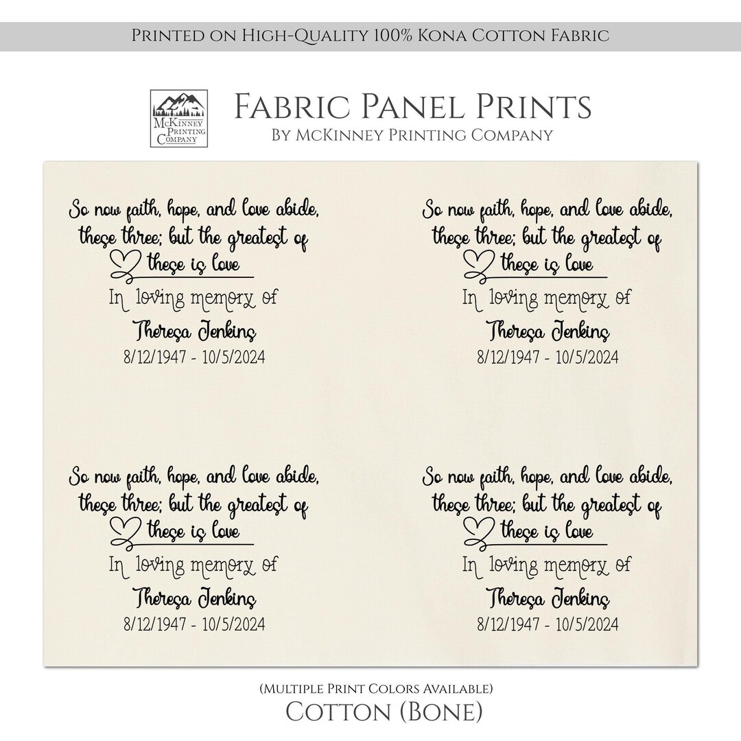 Quilt Labels, Personalized Quilt Labels, in Loving Memory Of, Custom ...