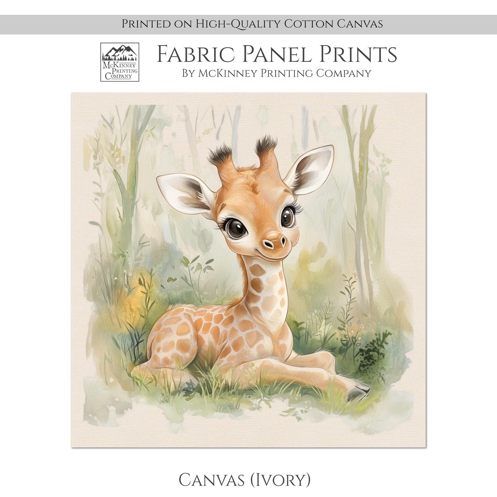 Baby Fabric Panels, Giraffe Fabric, Woodland Animal, Jungle, Shower ...