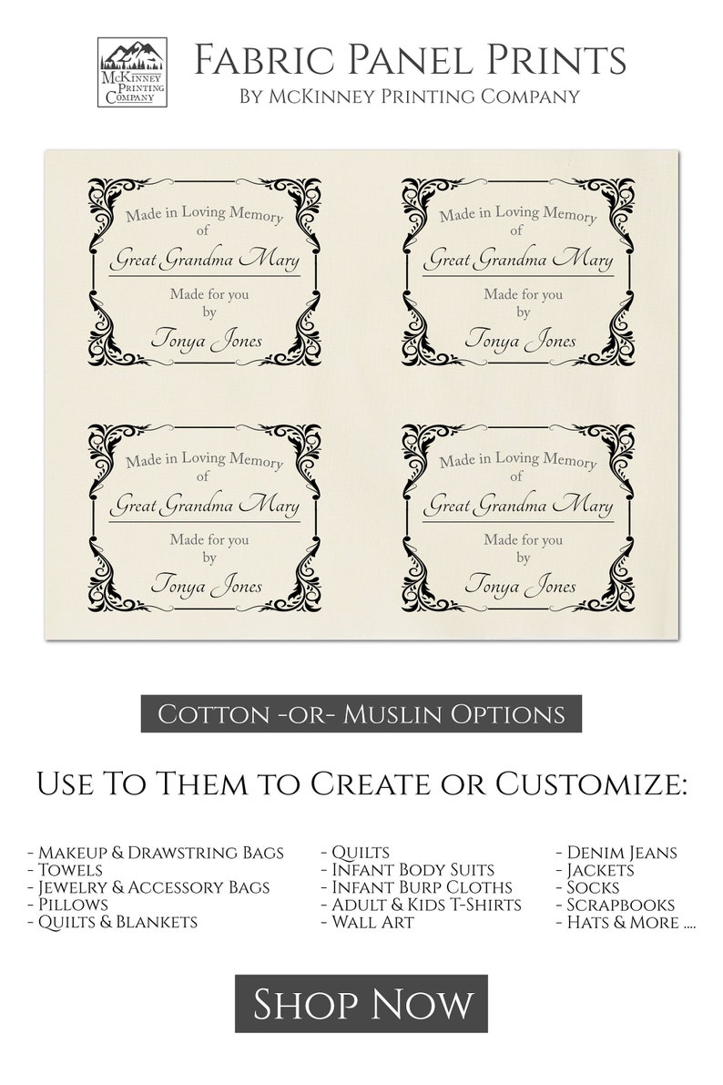 Quilt Labels, Personalized Quilt Labels, Custom Quilt Labels, Quilt ...