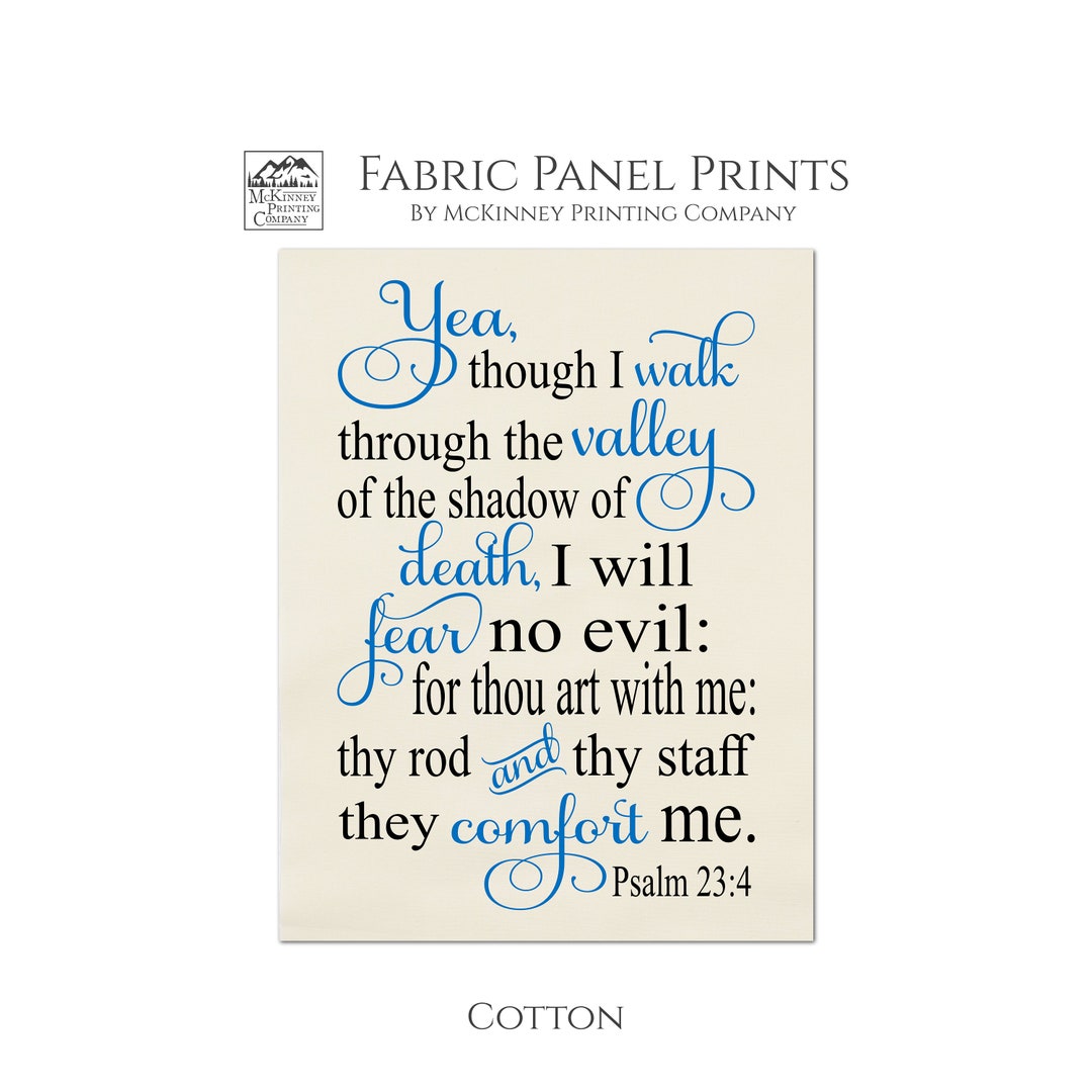 Psalm 23, Bible Verse Psalms, Psalms 23, Large Print Fabric, Fabric ...