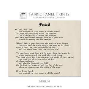 Psalm 8, Bible Verse, Christian, Large Print Fabric, Fabric Panel ...