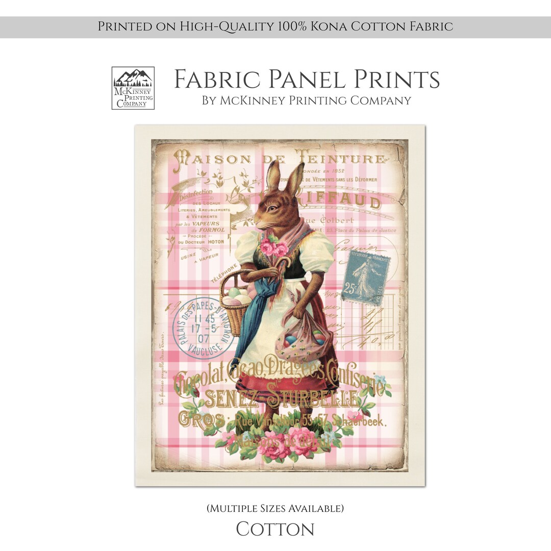 Peter Rabbit Fabric, Rabbit Fabric Panel, French Country, Bunny Fabric ...