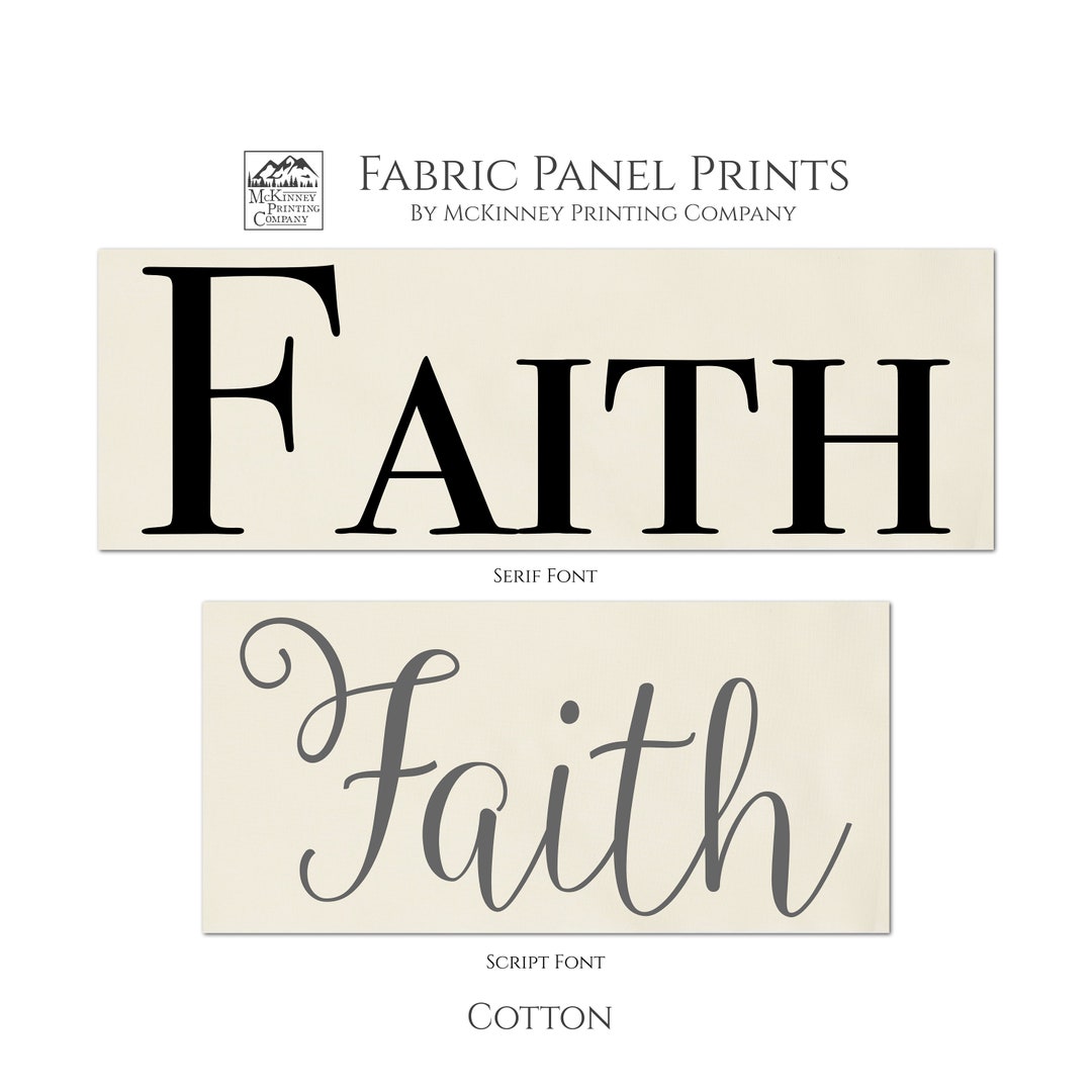 Faith Fabric, Religious Fabric, Word, Large Print Fabric, Fabric Panel ...