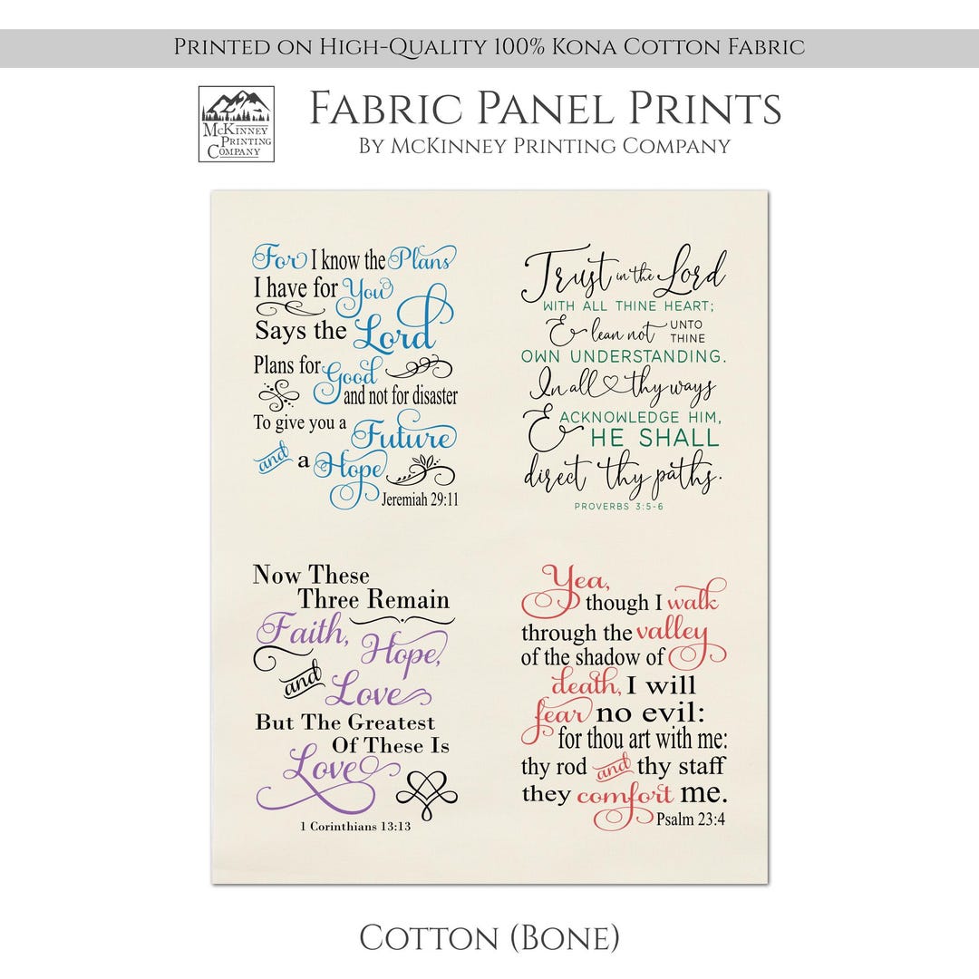 Psalm 23, Faith, Hope, Love, Trust in the Lord, Christian Fabric ...