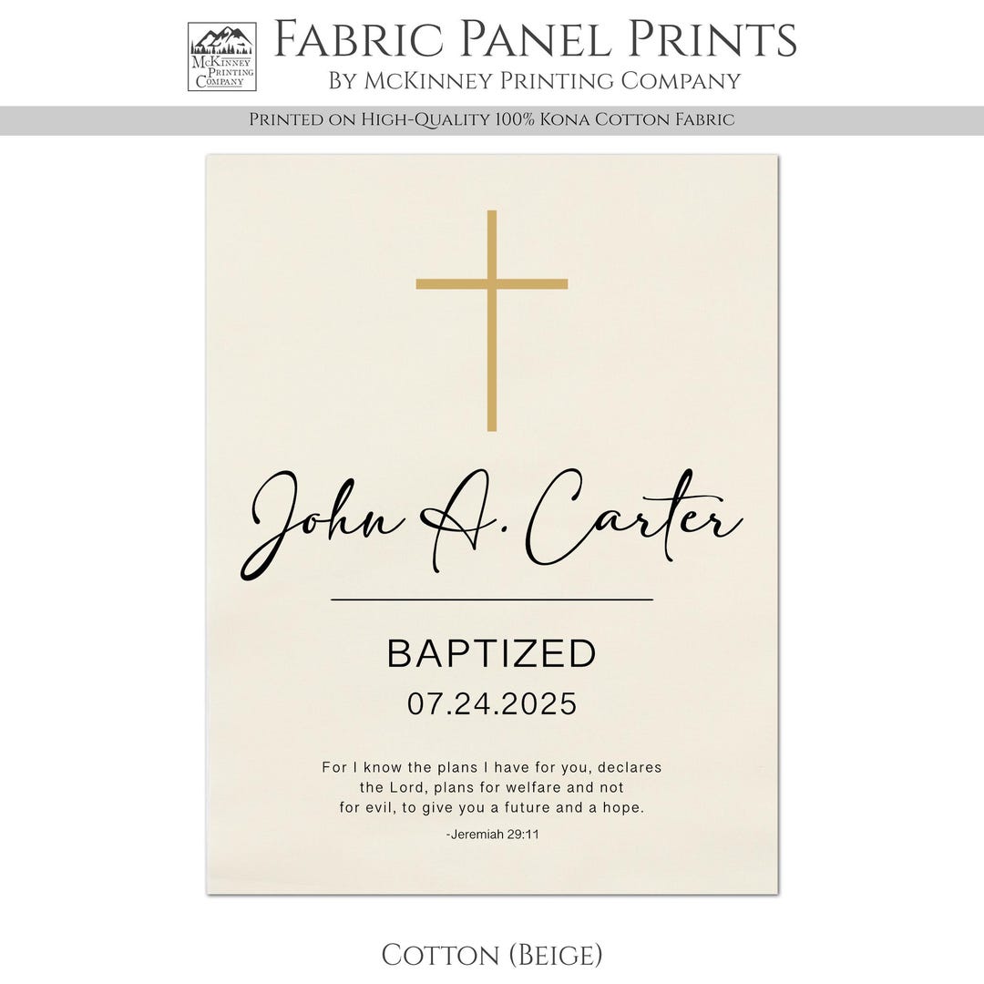 Christian Fabric, Baptism, Religious, Gift, Baby Fabric Panel, Quilt ...