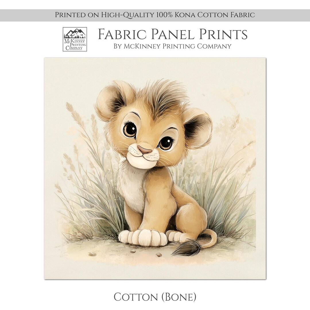 Lion Fabric, Baby Fabric Panels, Sewing, Jungle, Animal, Woodland, Boy ...