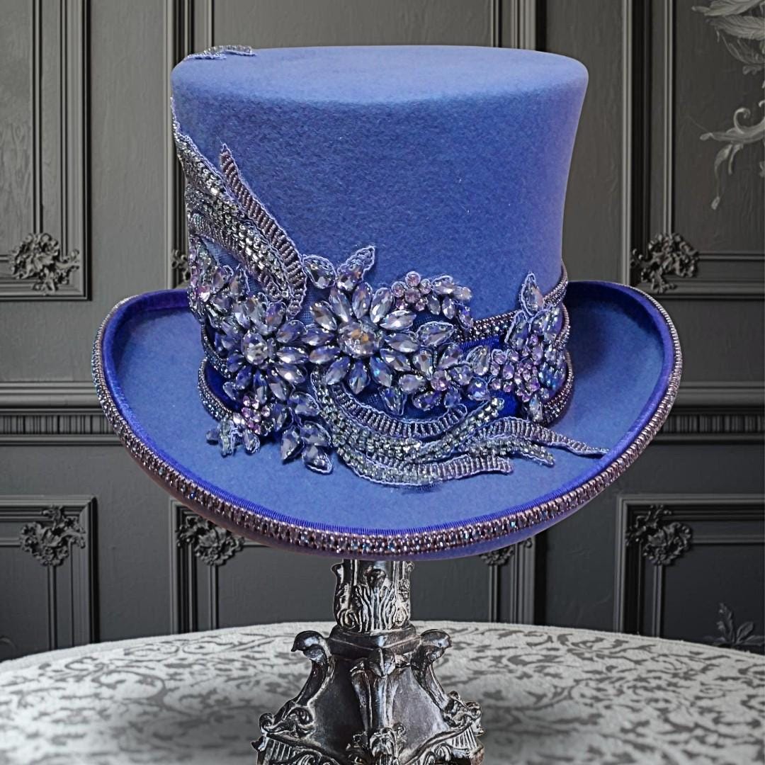Purple Top Hat With Rhinestones - Etsy