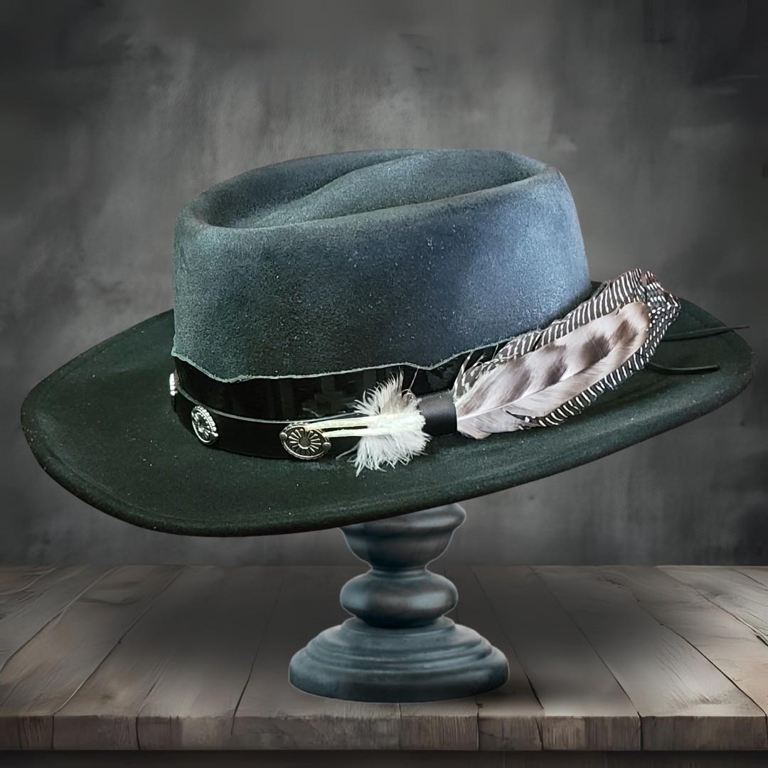 Black and Grey Distressed Gambler Hat-size Large - Etsy