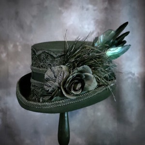 Black Top Hat With Lace - Etsy