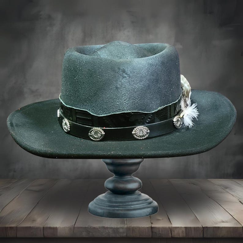 Black and Grey Distressed Gambler Hat-size Large - Etsy