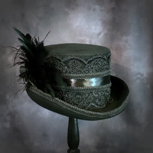Black Top Hat With Lace - Etsy