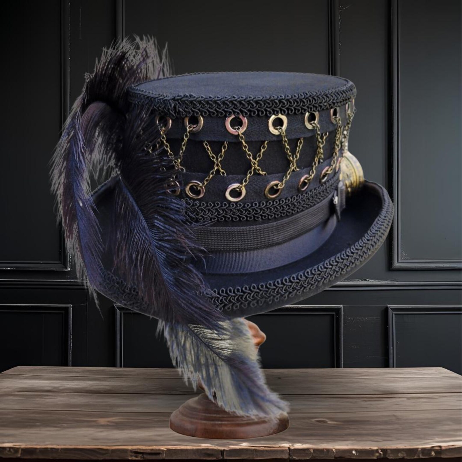 Black Steampunk Top Hat With Goggles - Etsy